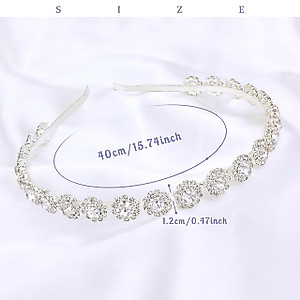 Ammei Headpiece Bridal Headpiece Wedding Headband with Crystal and Hair Accessories(Silver)