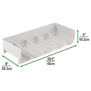 mDesign Plastic Free-Standing Water Bottle and Wine Rack Storage Organizer for Kitchen Countertops, Table Top, Pantry, Fridge - Stackable - Holds 20 Bottles, 4 Pack - Light Gray