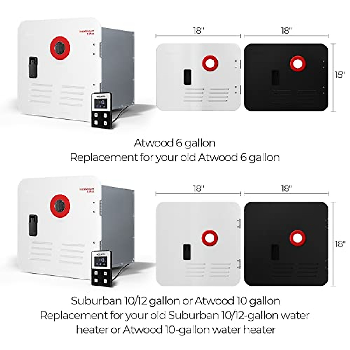 FOGATTI RV Tankless Water Heater, 2.9 GPM, Gen 2, with White Door and Remote Controller, 55,000 BTU, InstaShower 8 Plus, Best High Altitude Performance, Ideal for RVers' Everyday Use