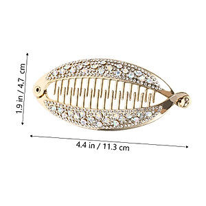 LALAFINA 4pcs Interlocking Hair Clips Banana Clips Hair for Fine Hair Rhinestone Banana Clip Rhinestone Hair Clips Hair Clips Medium Size Rhinestone Hair Accessories Fish Shape Clip Hairpin