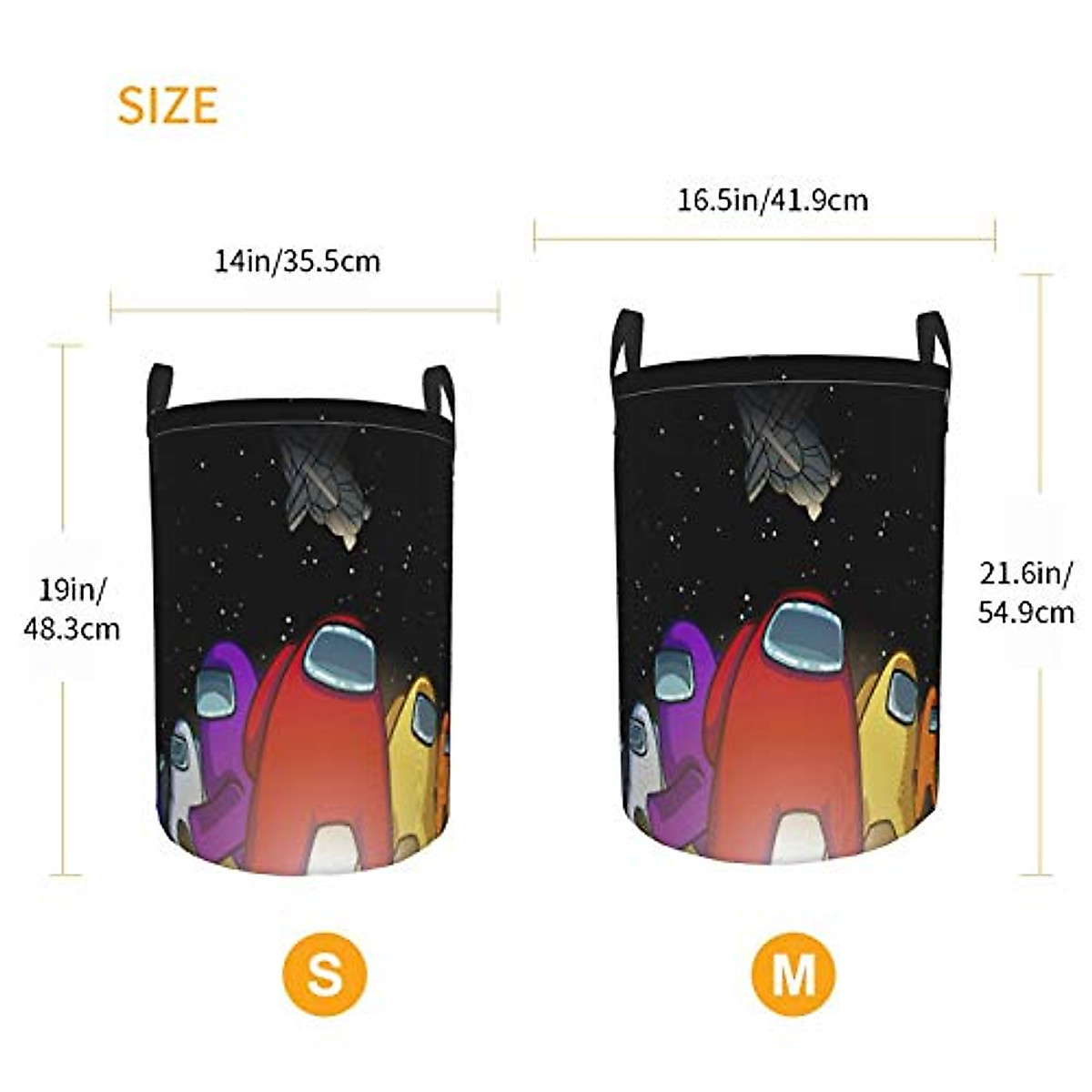 AKA personality Am-Ong U-S Laundry Basket, Laundry Hampers Lightweight Durable Drawstring Waterproof Round Storage Basket,Bathroom/Home Decor/Baby Hamper/Boxes/Baby Clothing