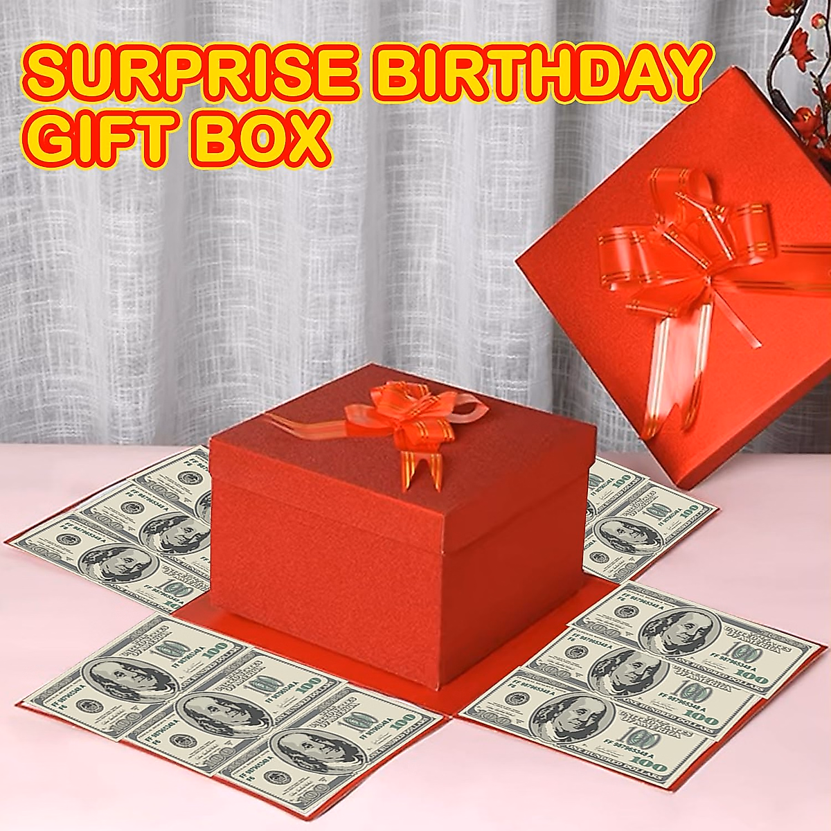 yxmts 5-Layer DIY and creative explosion gift box, gift wrap box. To create a 5-Layer of various gifts by yourself. An ideal, mysterious self-made gift for birthday, Christmas and anniversaries. (Red)