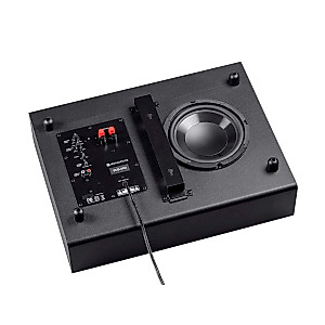 Monoprice SSW-8 Slim Powered Subwoofer - 8 Inch Woofer, 100 Watt, Low Profile, Powerful Amp, Low Pass, RCA and Speaker Level Terminal Inputs, Black