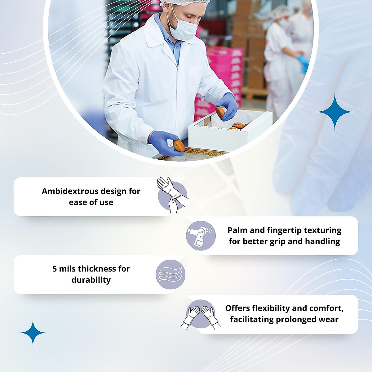 PENTAGON SAFETY EQUIPMENT 5 mils Disposable Gloves Latex Free | 100pcs | Heavy Duty Nitrile Gloves | (Sizes M-2XL)