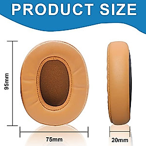 HESH 3 Protein Leather Replacement Earpads Ear Cushions Headset Repair Parts for Skullcandy Crusher Wireless/ANC/Evo/360 &Hesh 3/ANC/Evo&Venue ANC(Brown)