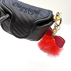 GS Soft Fur Ribbon Putter Keeper Set of 1. Gift for Golfer, Golf Accessories for Putter Cover. (Mink and Purple)