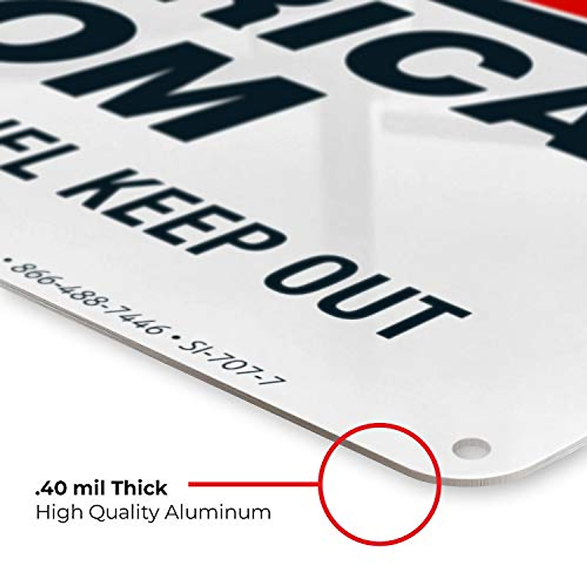 Electrical Room Sign, 10x7 Inches, Rust Free .040 Aluminum, Fade Resistant, Made in USA by Sigo Signs