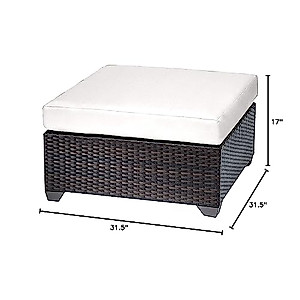 TKC Belle Patio Wicker Ottoman in Cilantro