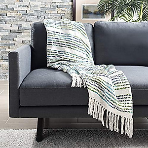 Safavieh Home Landra Blue and White 60 x 72-inch Fringe Blanket Throw