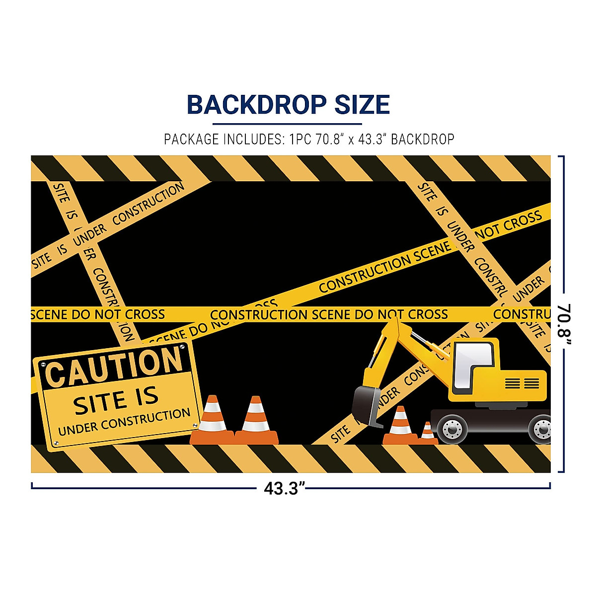 Allenjoy Under Construction Site Banner Backdrop for Boys Birthday Party Dump Truck Digger Zone Photography Decoration Supplies Construction Scene Photo Background Supplies