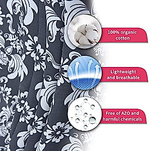 UHINOOS Nursing Cover for Breastfeeding, Soft Breathable Cotton Privacy Nursing Covers with Rigid Hoop, Large Multi-use Nursing Apron Breastfeeding Cover for Mom and Babies