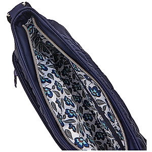 Vera Bradley Women's Performance Twill Triple Zip Hipster Crossbody Purse, Classic Navy, One Size