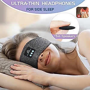 Sleep Headphones Wireless Bluetooth Headband - Comfy Sleeping Eye Mask Headset, Sport Head Band Earbuds Electronics Tech Gadgets Christmas Stocking Stuffers Birthday Gifts for Women Men Running