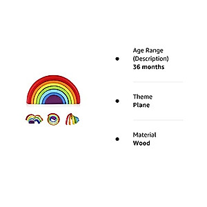Coogam Wooden Rainbow Stacker Nesting Puzzle Blocks - Tunnel Stacking Game Building Creative Color Shape Matching Jigsaw Learning Toy Set Board Early Development Gift for Kids Boy Girl