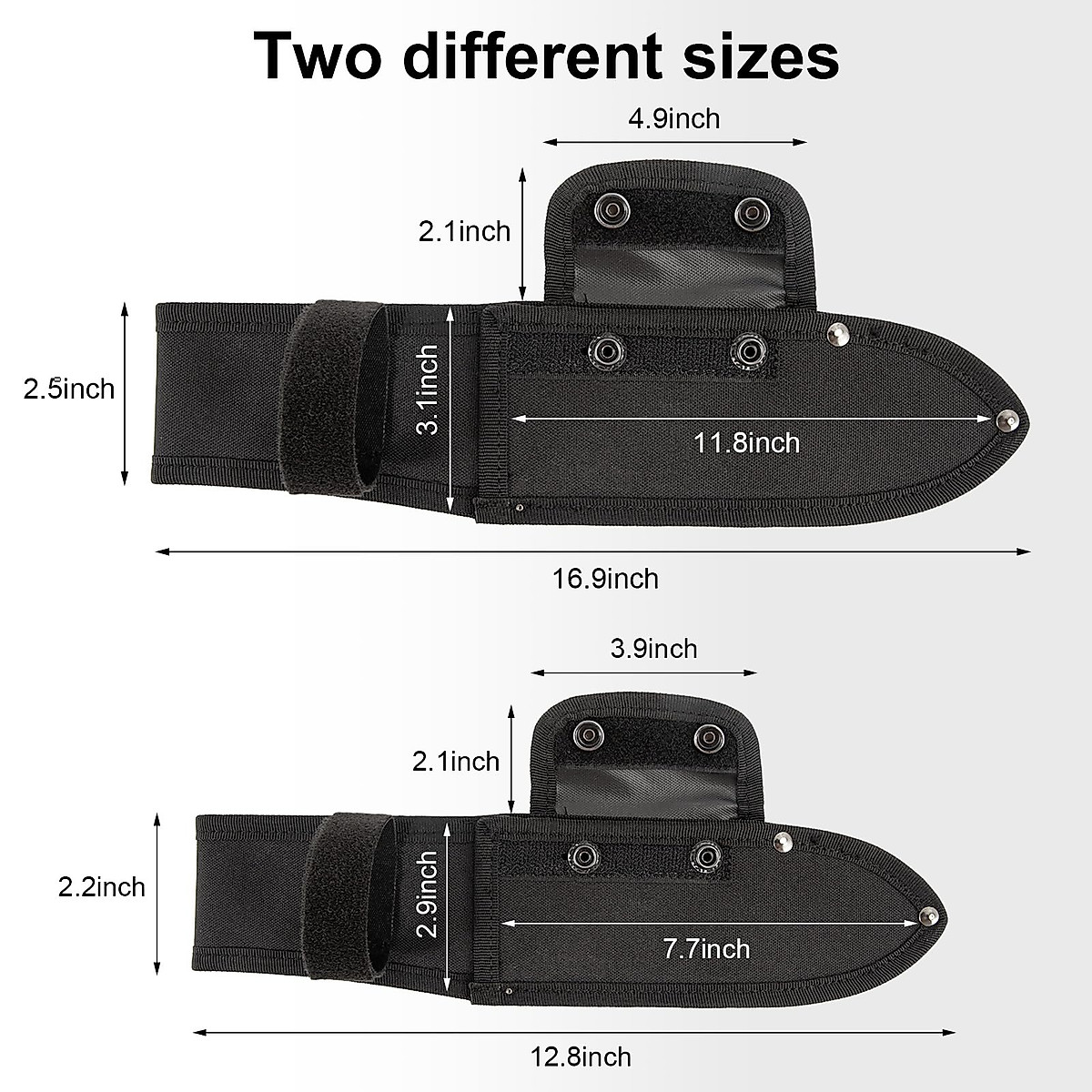 Knife Sheath for Fixed Blade Knives: Oxford Cloth Universal Fillet Knife Sheath for Belt,Knife Protector Sleeve Camping Knives Sleeves Case Edge Guards Blade Protectors (Black, 5.5 * 2 Inch)