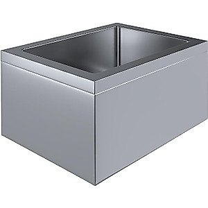 Express KitchQuip Stainless Steel Floor Mop Sink | 18-gauge, 304 Stainless Steel | Commercial & Kitchen Sinks | NSF Certified | Size 25" x 33" x 16" |