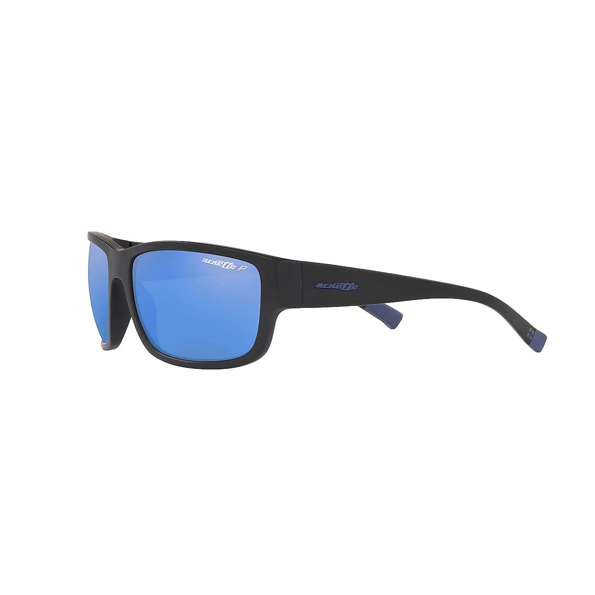 ARNETTE Unisex Sunglasses Matte Black Frame, Blue Lenses, 62MM