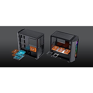 Cougar Gemini M Mini Tower Gaming Case with Addressable RGB and Dynamic Lighting Effects (Iron-Gray)