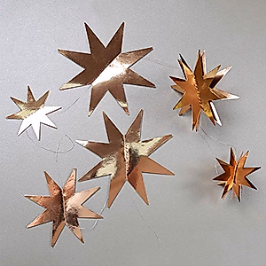 Champagne Gold Star Garland Twinkle Little Stars Decoration Hanging Streamer Backdrop Banner Birthday Party Decor/Baby Shower/Anniversary/Engagement/Christmas/New Year/Wedding/Graduation/Ramadan/EID