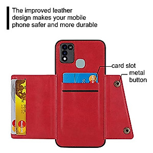 Protective Phone Cover Case Wallet Case for Infinix Smart 5, Leather Case with Card Holder, Double Magnetic Clasp and Durable Shockproof Cover for Infinix Smart 5 Case,Magnetic Phone Case for Car