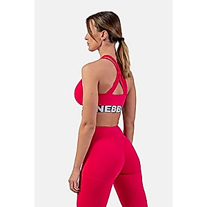NEBBIA Medium Impact Cross Back Sports Bra 410 Pink