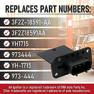 HVAC Blower Motor Resistor - Compatible with Ford, Lincoln, Mercury Vehicles - Expedition, Escape, F150, F250, F350 Super Duty, Mustang, Mark LT, Mariner Replaces 3F2Z-18591-AA, YH-1715