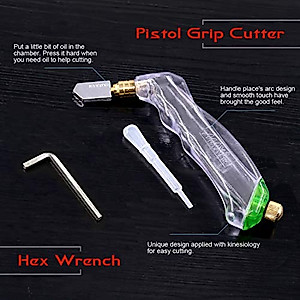 Hilitchi 5Pcs Wheeled Glass Tile Nipper Running Plier Breaking Grozer Plier Pistol Grip Glass Cutter with Bonus Hex Wrench Heavy Duty Stained Glass Tools Mosaic Tools Assortment Kit for Stained Glass