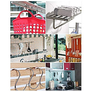 Gikbay Heavy-Duty Stainless Steel, Gardening Tools for Plants, Silver Hanging Hooks Installation Hardware Designed for Any Kitchen (S, 10 Pcs), Small