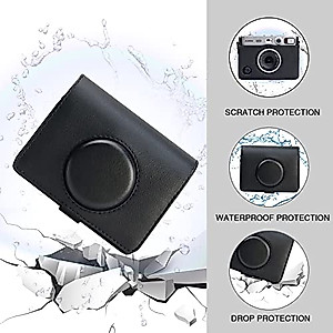 wogozan Protective Case for Fujifilm Mini EVO Digital Hybrid Case Instant Film Camera PU Leather Bag with Strap (Black2)