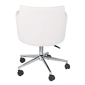 Signature Design by Ashley Baraga Contemporary Adjustable Swivel Home Office Desk Chair, White