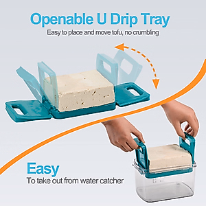 NOYA Adjustable Tofu Press - Vegan Tofu Presser to Speed up Removing Water from Silken, Firm, and Extra Firm Tofu in 10-30mins without Crack - BPA Free