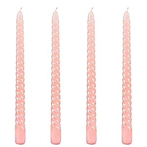 Berkebun Pink Taper Candles 10 inch -Set of 4 Tapered Candles, Long Candle,Tall Candlesticks, Home Dinner, Party, Wedding, Halloween, Churches,Christmas (4pcs, Pink)