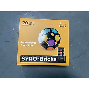 LinkedSparx Syro-Bricks 3D Hexagon Lights, Smart App Control RGB Hexagon LED Lights for Wall or Desktop with Music Sync for Gaming Room Streaming Decor (20Pack)