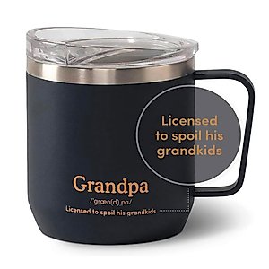 VAHDAM Grandpa Mug (300ml/10.1oz) Black | Reusabletea & Coffee Mug - Grandpa Gifts | 18/8 Stainless Steel, Vacuum Insulated Travel Tumbler Cup | Carry Hot & Cold Beverage | Grandpa Gifts