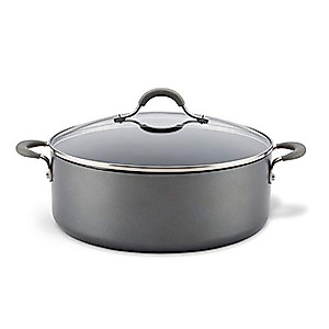Circulon 84569 Elementum Hard Anodized Nonstick Stock Pot / Stockpot with Lid - 7.5 Quart, Gray