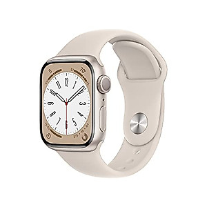Apple Watch Series 8 [GPS 41mm] Smart Watch w/Starlight Aluminum Case with Starlight Sport Band - S/M. Fitness Tracker, Blood Oxygen & ECG Apps, Always-On Retina Display, Water Resistant