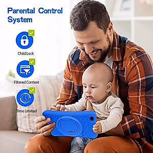 Sxhlseller 8 Inch Kids Tablet for Android10, 32GB ROM 2GB RAM, Quad Core Processor, 1280x800 IPS HD Eye Care Touchscreen, 8MP Camera, Support 512GB Storage, WiFi Tablet PC, Blue (US Plug)