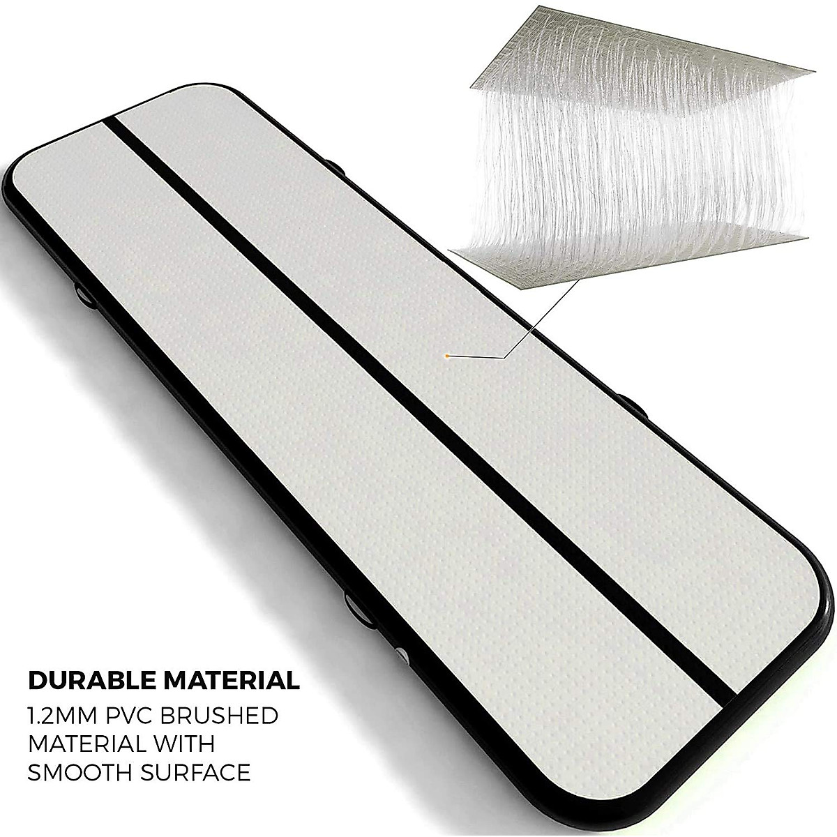 Air Track Gymnastics Tumbling Mat Inflatable 10ft 13ft 16ft 20ft Flooring Mat Yoga Training Mat 4 Inch Thickness for Home Use/Training/Cheerleading/Yoga/Water Fun (Black, 4m)