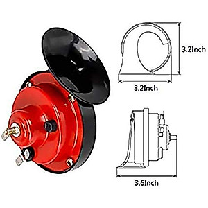 300db car horn 【2 pack】 12v waterproof double horn, used for trucks, trains and ships, electric snails for cars, motorcycles, alternative electronic parts for cars (red)