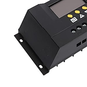 BOTEGRA PWM Solar Panel Regulator, Temperature Sensor Interface PVC PWM Solar Charge Controller Intelligent Multi Functional Buttons for Smart Home for Garden Lights