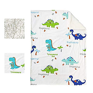 Brandream Crib Bedding Sets for Boys Dinosaur Nursery Bedding, 6 Piece Cradle Set for Newborn/Infant Modern Dinosaur Design,100% Cotton
