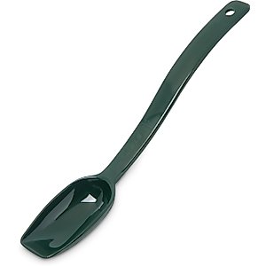 Carlisle FoodService Products Plastic Solid Spoon, 9 Inches, Green, (Pack of 12)