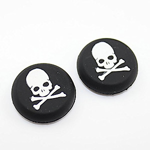 Thumbstick Thumb Grip Stick Silicone Cap Cover Joystick Grips for PS4 PS3 PS2 PS4 Pro Slim Xbox One Xbox One Slim Xbox One Elite Xbox 360 Controller White Skull Color