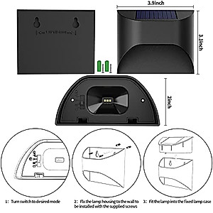 ILLSTAR Solar Step Lights Outdoor Waterproof, Solar Deck Lights,3 CCT Color 3000K/4000K/5000K Options Fence Lights,for Yard Garden Deck Fence Stair（6-Pack）