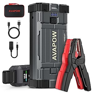 AVAPOW Car Battery Jump Starter 3000A Peak, Jumpstart with Force Start Function, Portable Starters for Up to 8L Gas 8L Diesel Engine with Booster Function,12V Lithium Jump Charger Pack Box