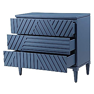 BOWERY HILL Contemporary Drawer Chest in Deep Sea Blue
