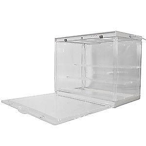 CASEMATIX LED Miniature Display Case with Three Tiered Acrylic Miniature Storage Figure Case Rows, Includes 20 Residue Free Grip Pads Compatible with Standard Miniatures and Large Warhammer 40k, DND