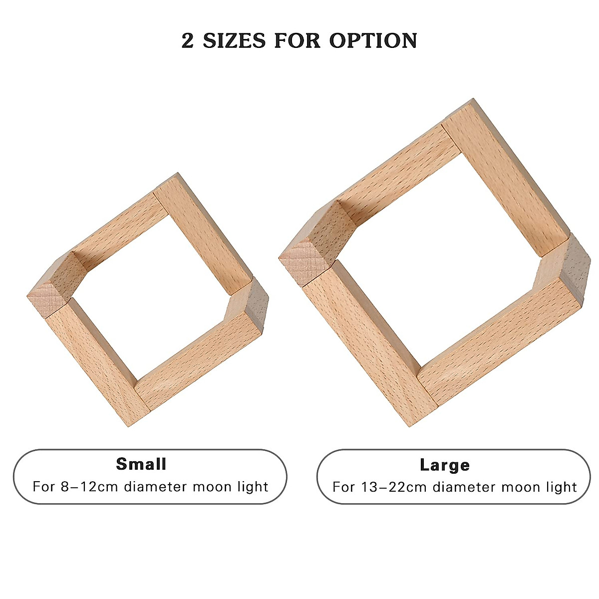 Lamp Holder,Funien Wood Bracket Moon Lamp Holder Detachable Wooden Stand for 3D Printing Moon Lamp Ball Shaped Night Light, Small Size