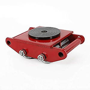 Machinery Mover Dolly Skate Roller Industrial Machine with Steel Rollers Cap 360 Degree Rotation (6T 13200LBS, Red, Steel Rollers)