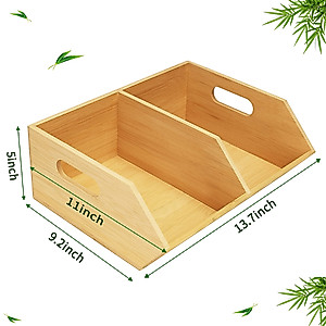 otovioia Bamboo Storage Bin for Kitchen Organizer, Pantry Organization and Storage Basket, Versatile Containers for Produce, Fruit, Bread, Vegetable, Potatoes, Onions, and Garlic